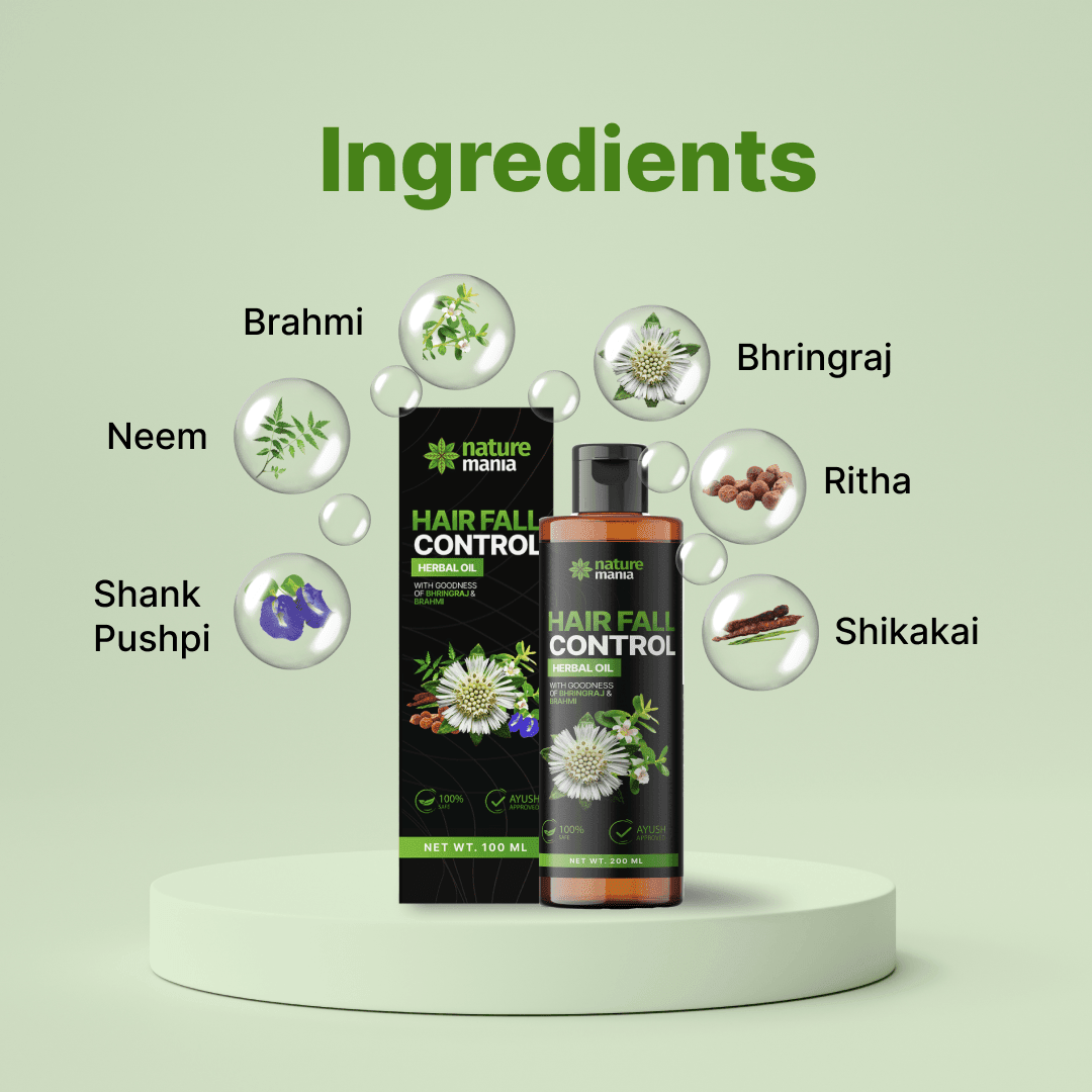 Nature Mania Hair Oil | Herbal Solution for Hairfall Control & Growth ...